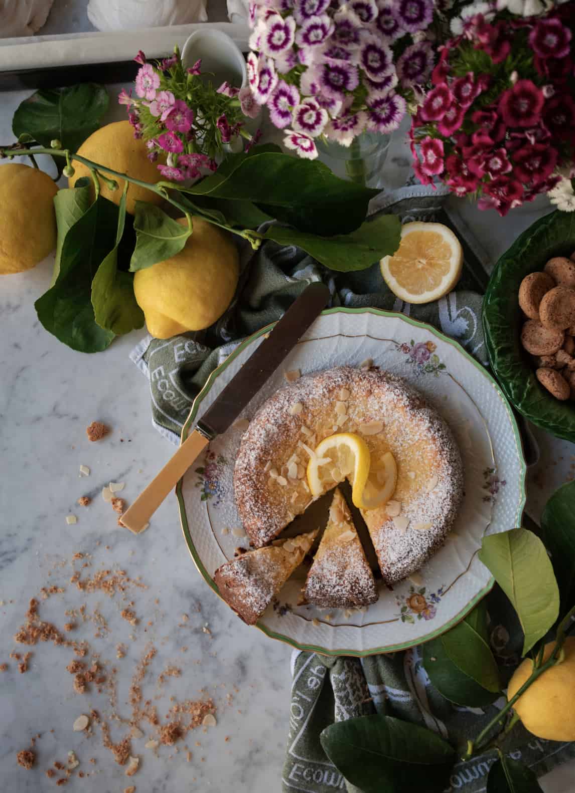 Lemon, Almond and Amaretti Biscuit Cake - Hai Mangiato - Italian Food Blog